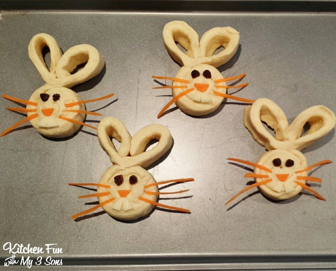 Crescent Roll Bunny Buns for Easter | Kitchen Fun with my 3 Sons