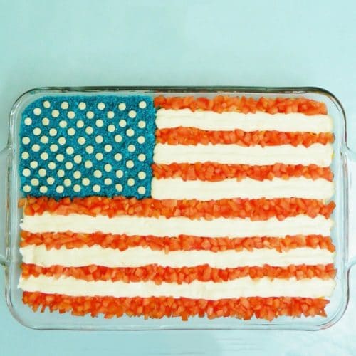 7 Layer Flag Dip for 4th of July - Kitchen Fun With My 3 Sons