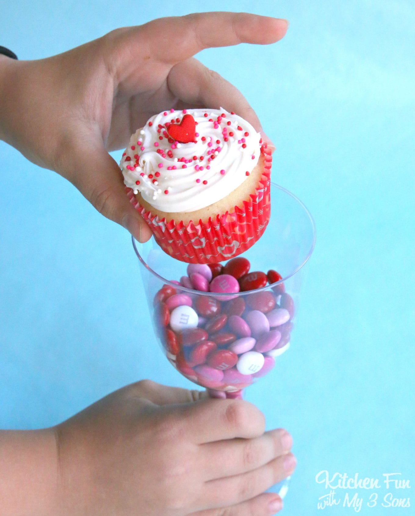 Valentine Cupcakes with Candy - Kitchen Fun With My 3 Sons