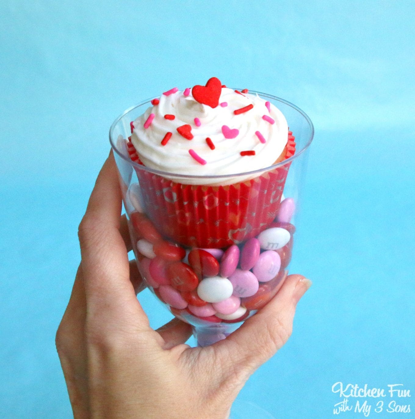 Valentine Cupcakes with Candy - Kitchen Fun With My 3 Sons