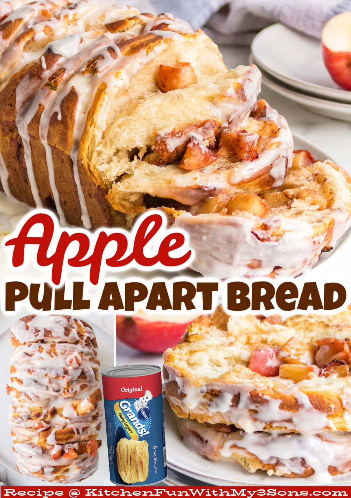 Apple Pull Apart Bread | Kitchen Fun With My 3 Sons