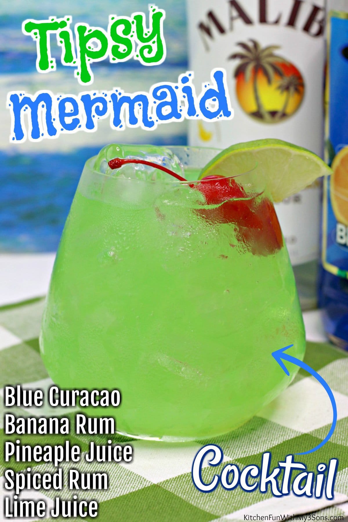 Refreshing Tipsy Mermaid Cocktail | Kitchen Fun With My 3 Sons