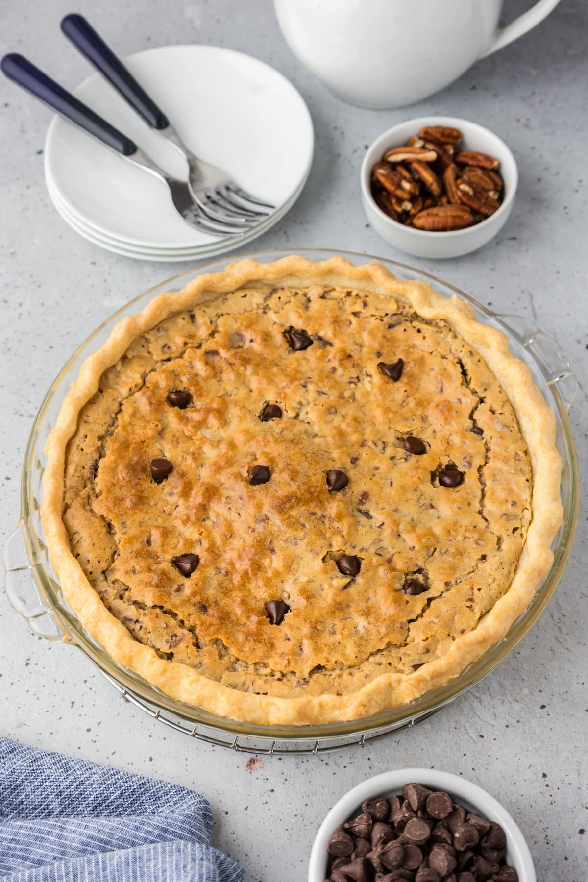Chocolate Chip Pie | Kitchen Fun With My 3 Sons