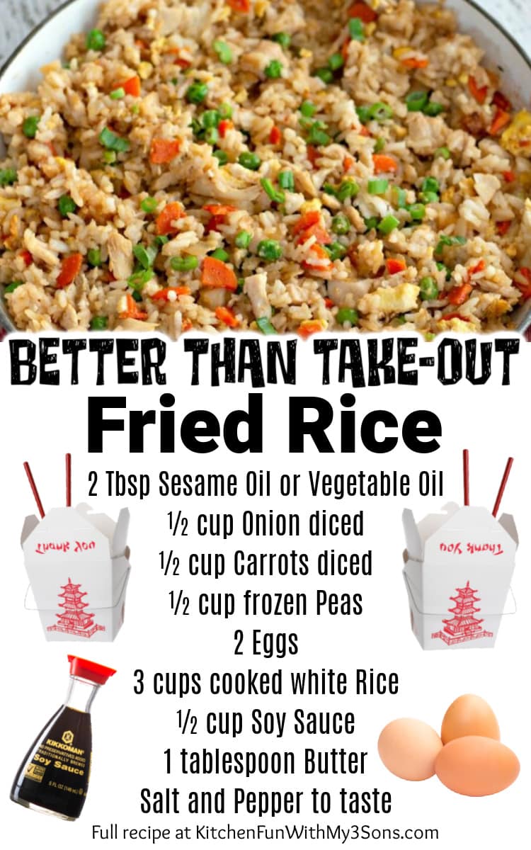 Easy Chicken Fried Rice Recipe l Kitchen Fun With My 3 Sons