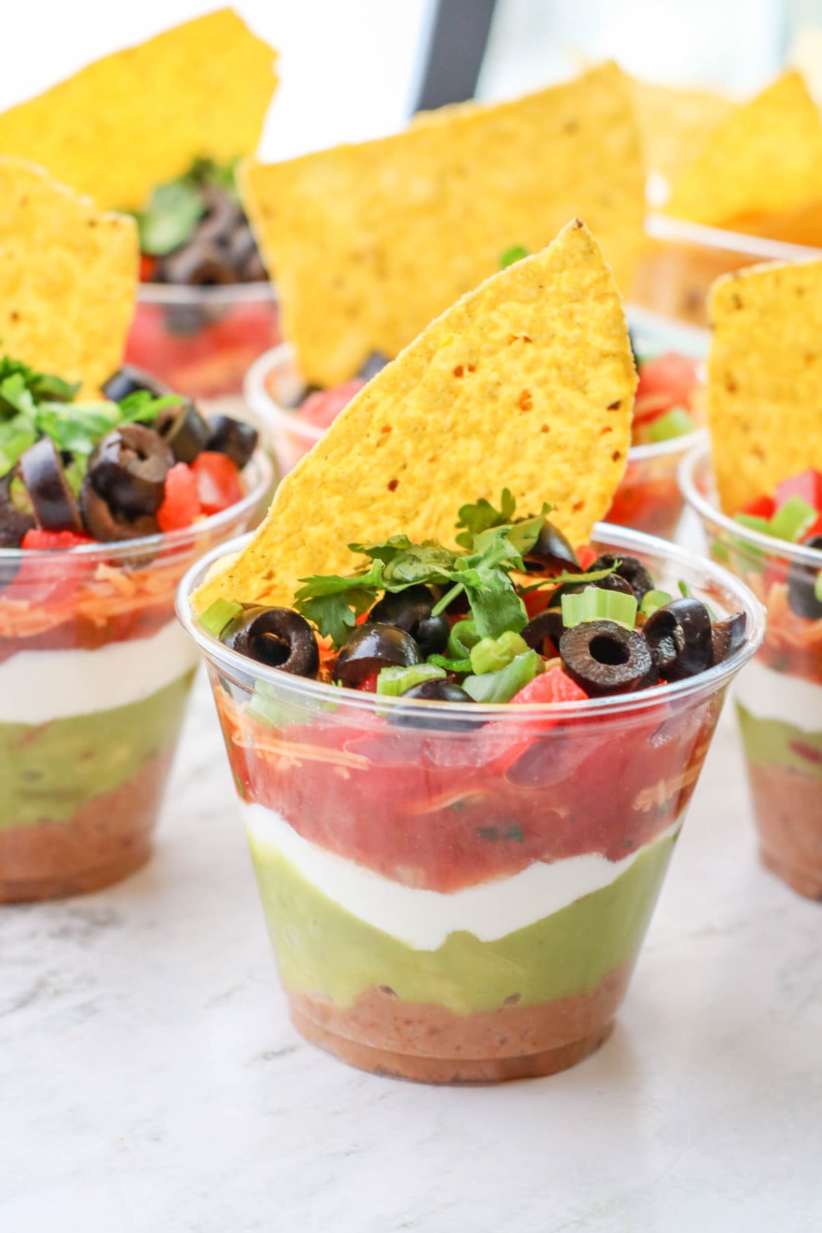 7 Layer Dip Cups Recipe | Kitchen Fun With My 3 Sons