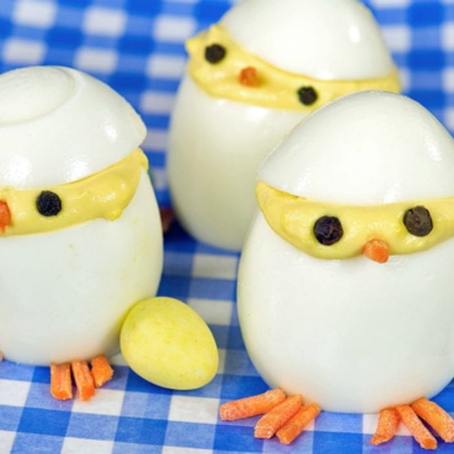 Deviled Egg Chicks for Easter - Kitchen Fun With My 3 Sons