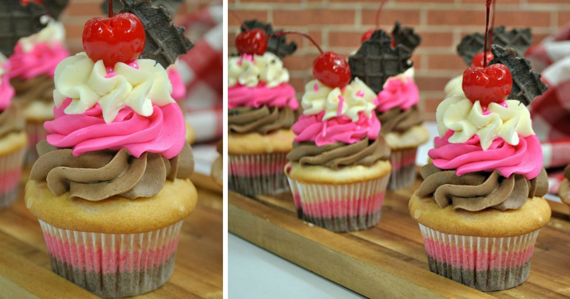 Layered Neapolitan Cupcakes - Kitchen Fun With My 3 Sons