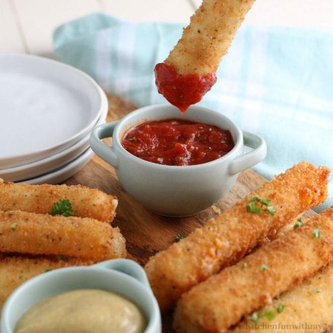Mozzarella Cheese Sticks - Fried or Baked - Kitchen Fun With My 3 Sons