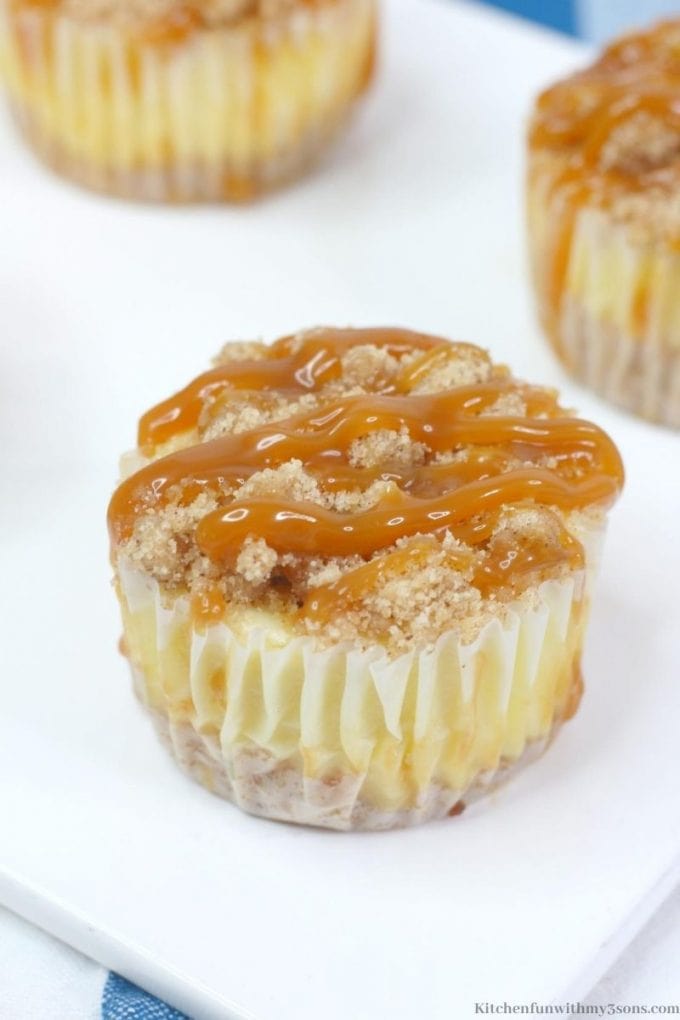 Mini Salted Caramel Cheesecakes - Kitchen Fun With My 3 Sons