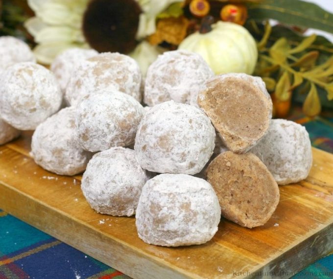 Pumpkin Spice Snowball Cookies l Kitchen Fun With My 3 Sons