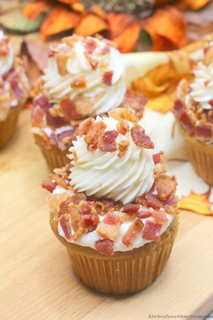 Maple Bacon Cupcakes Recipe - Kitchen Fun With My 3 Sons