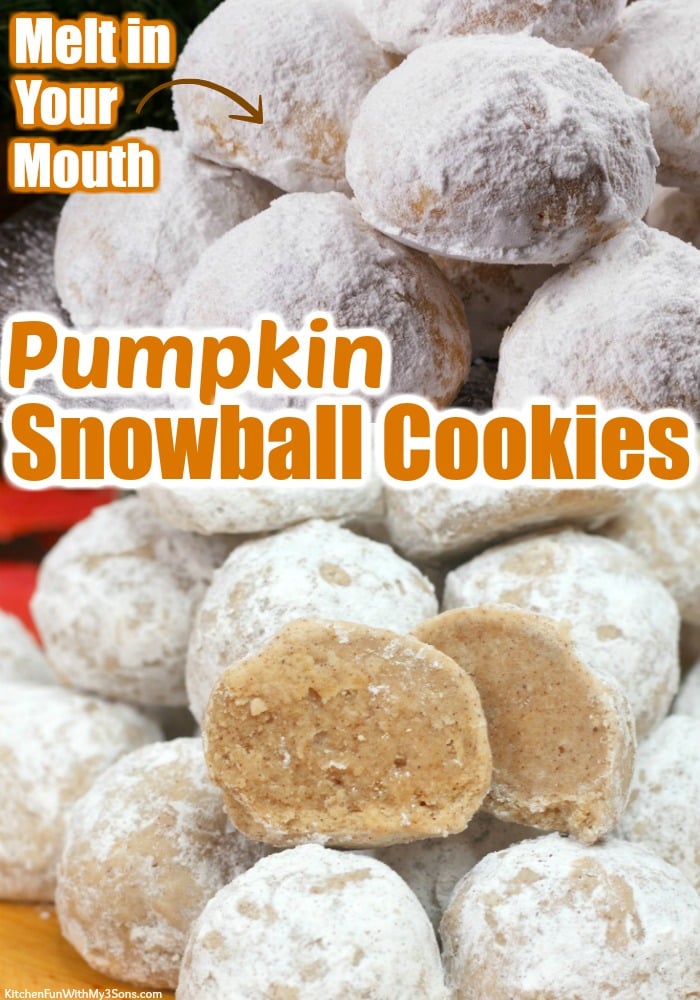 Pumpkin Spice Snowball Cookies l Kitchen Fun With My 3 Sons
