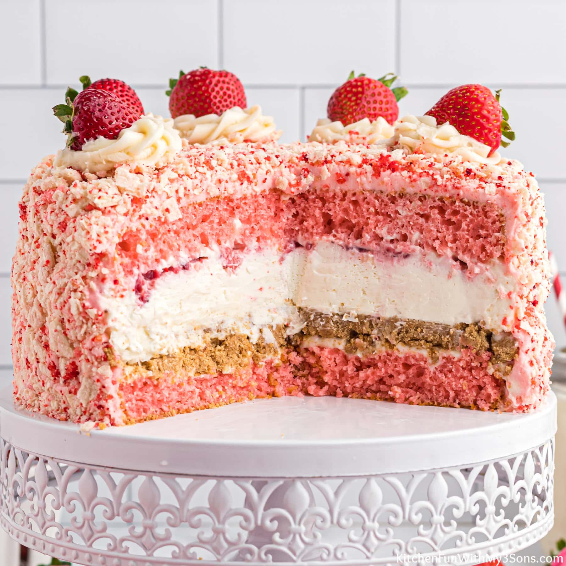 Homemade Strawberry Cake - Kitchen Fun With My 3 Sons