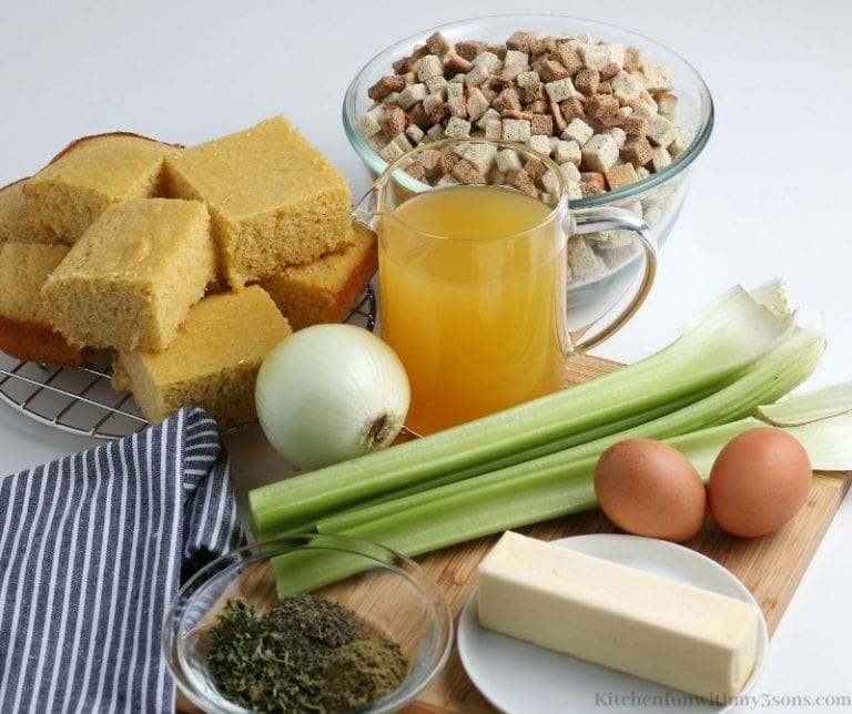Easy Cornbread Dressing Recipe l Kitchen Fun With My 3 Sons