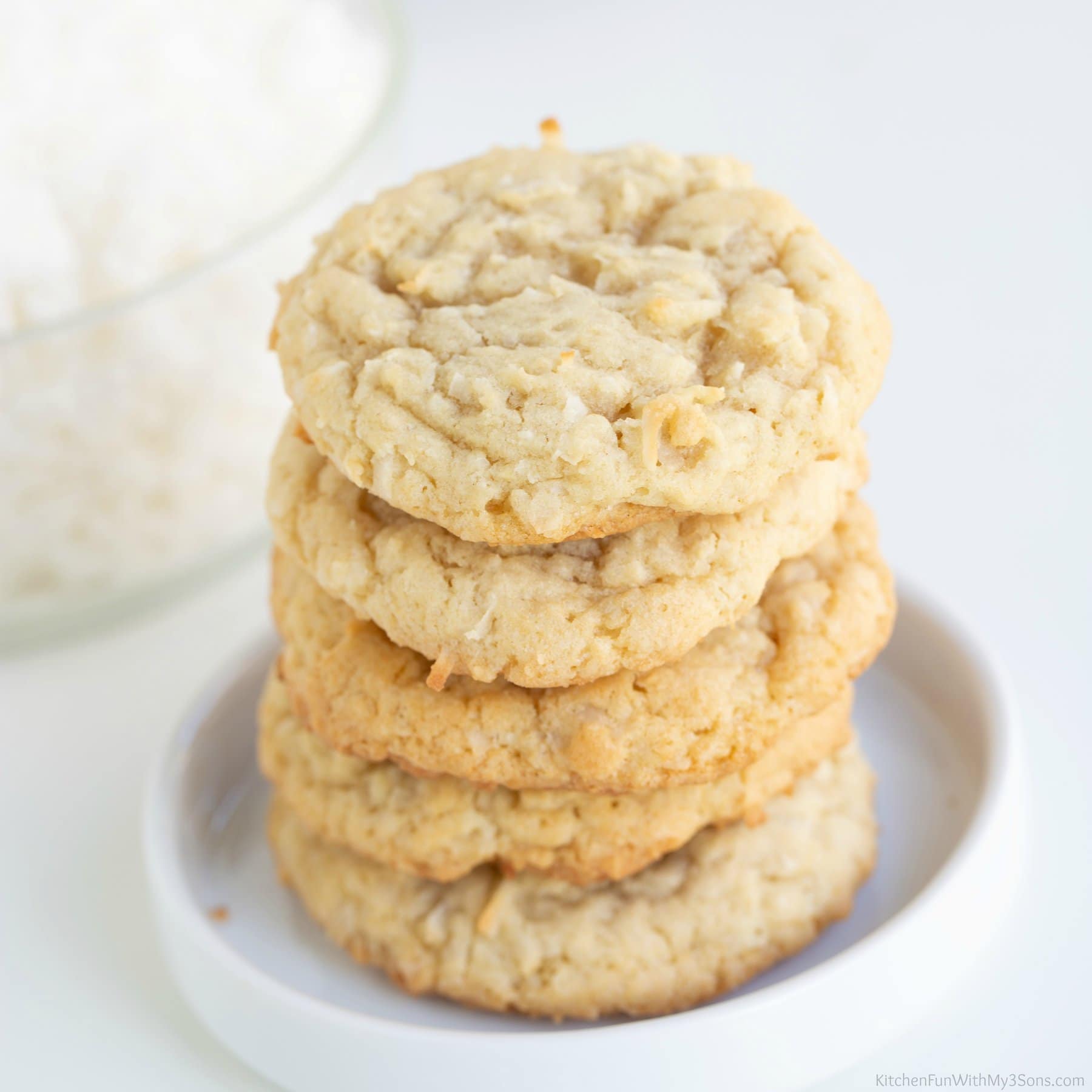 Easy Coconut Cookies (Soft and Chewy) - Kitchen Fun With My 3 Sons