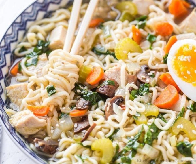 Ramen Chicken Noodle Soup | Kitchen Fun With My 3 Sons