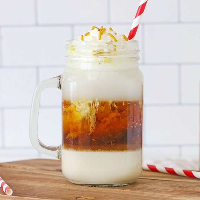 Layered Root Beer Float Cocktail | Kitchen Fun With My 3 Sons
