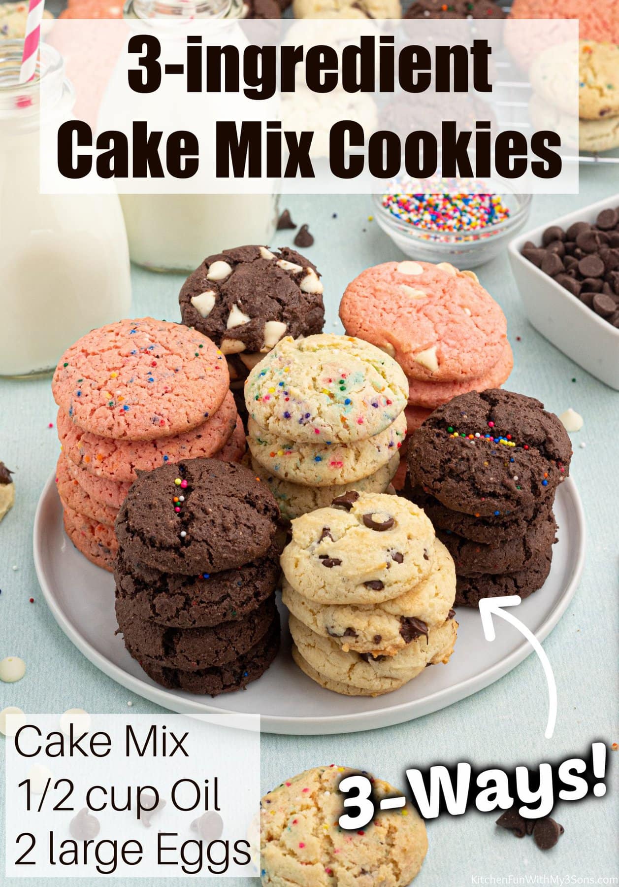 Easy Cake Mix Cookies, 3 Ways! | Kitchen Fun with My 3 Sons