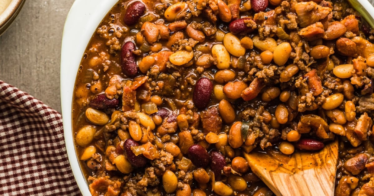 Cowboy Beans (Crock Pot or Baked) | Kitchen Fun With My 3 Sons