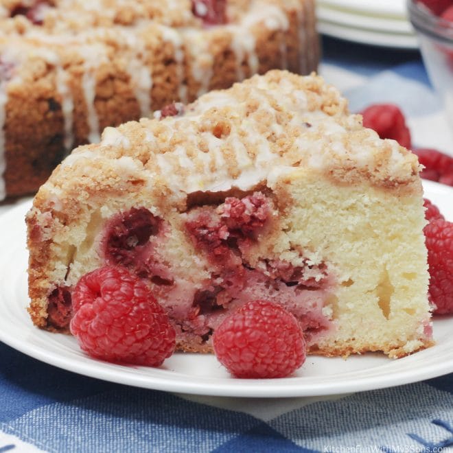 Raspberry Crumb Cake - Kitchen Fun With My 3 Sons