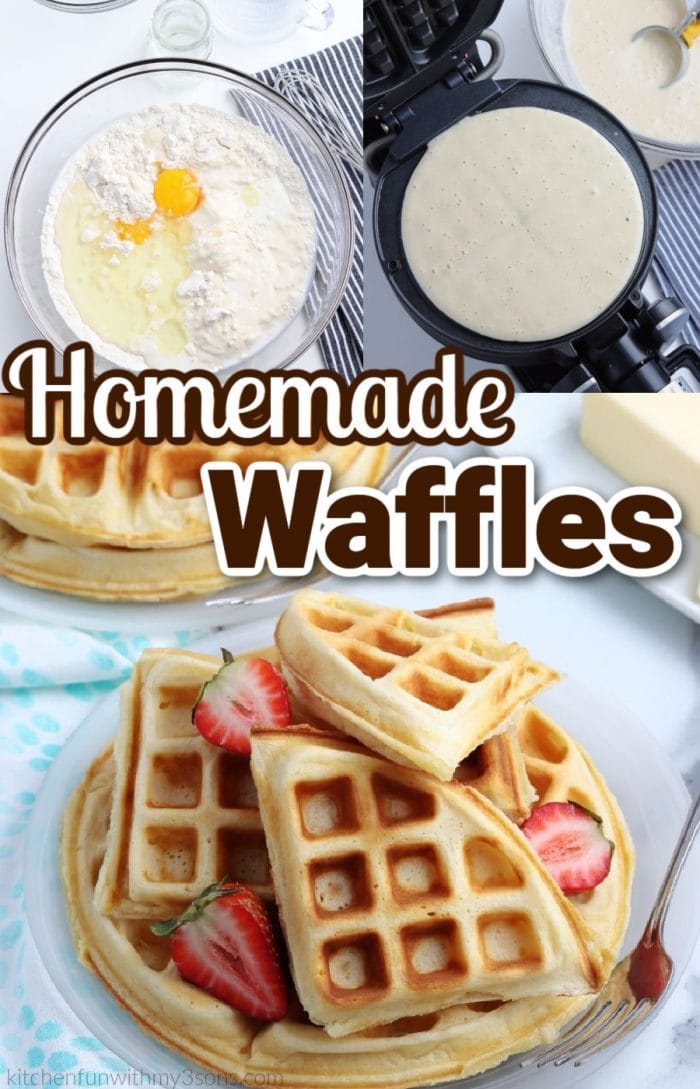 Homemade Waffles from Scratch l Kitchen Fun With My 3 Sons