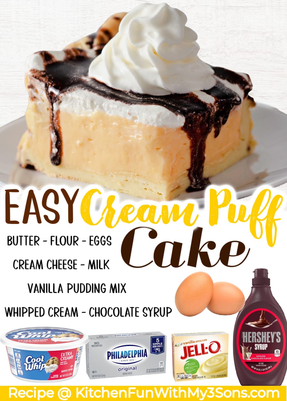 Cream Puff Cake | Kitchen Fun With My 3 Sons