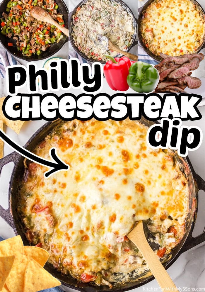 Philly Cheesesteak Dip Recipe | Kitchen Fun With My 3 Sons