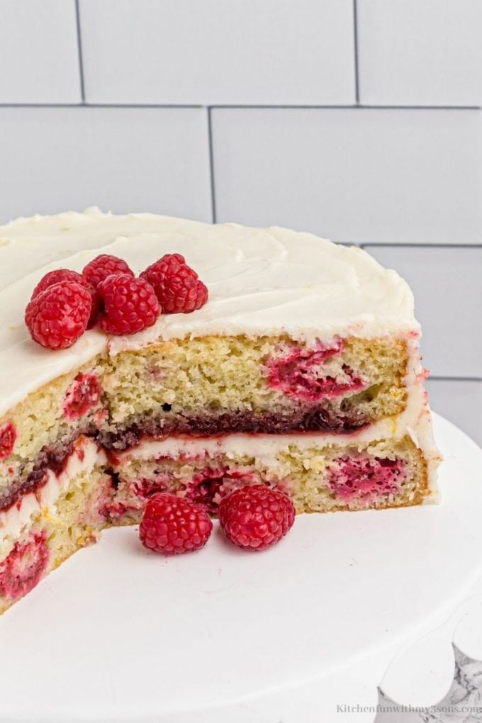 Lemon Raspberry Cake - Kitchen Fun With My 3 Sons