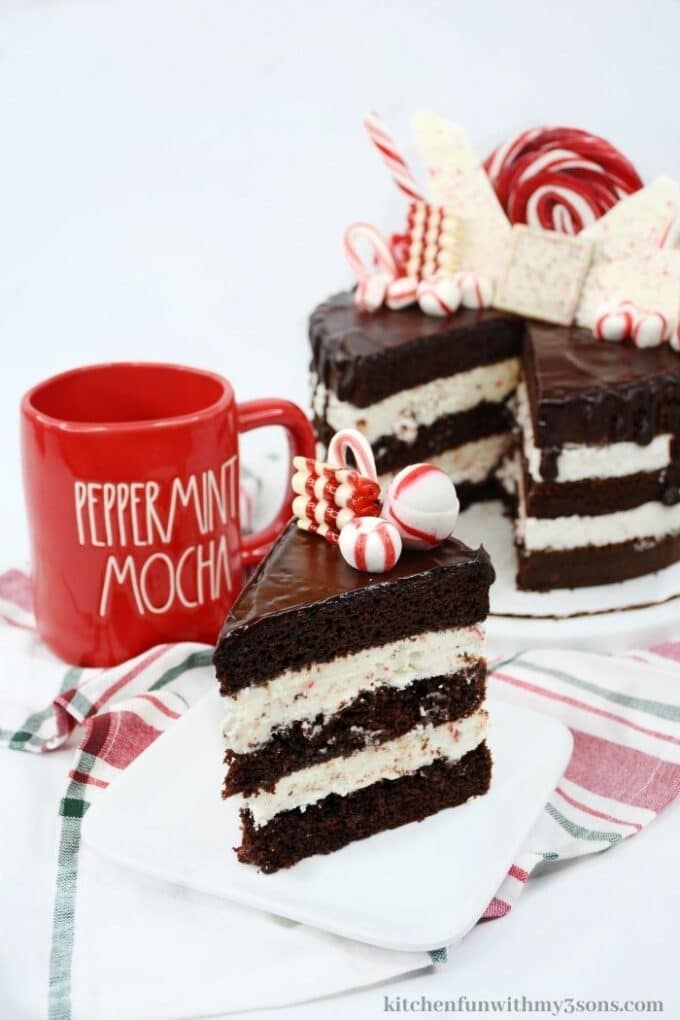 Layered Chocolate Peppermint Cake - Kitchen Fun With My 3 Sons