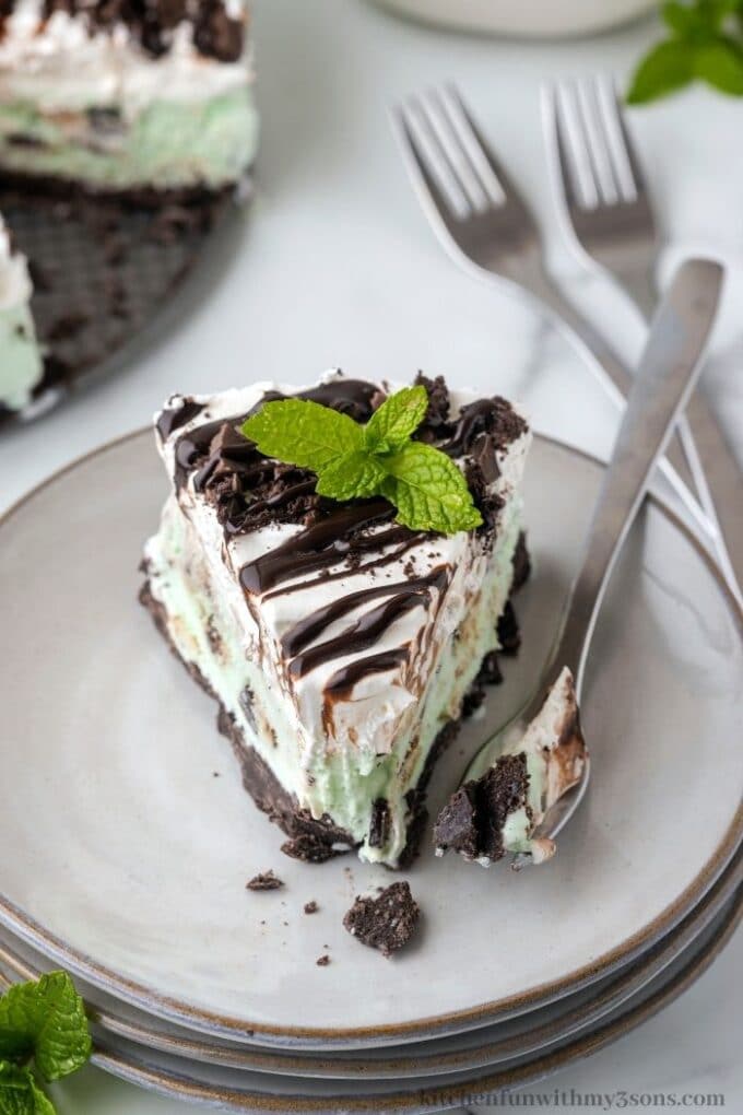 Mint Chocolate Chip Ice Cream Pie - Kitchen Fun With My 3 Sons