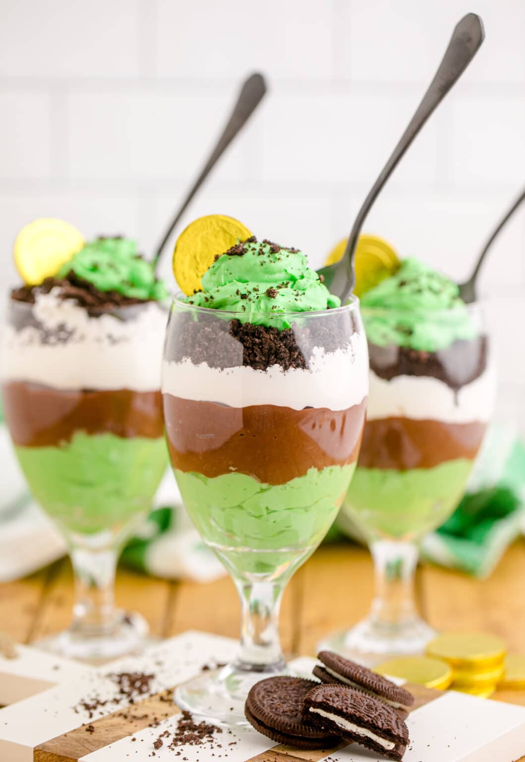 St Patrick's Day Pudding Parfait - Kitchen Fun With My 3 Sons