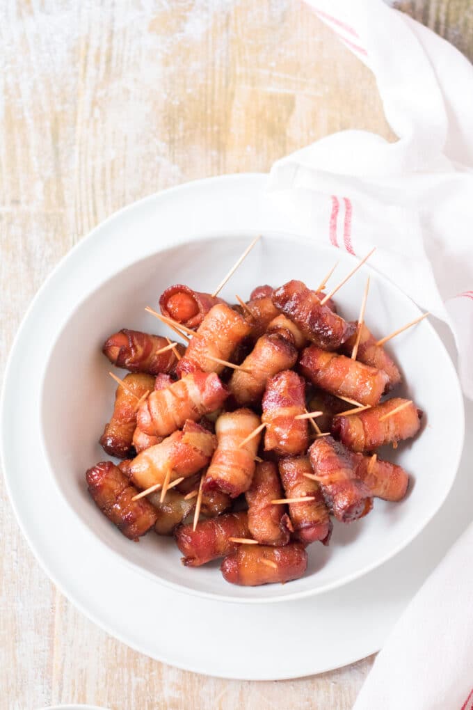 Crockpot Bacon Wrapped Smokies - Kitchen Fun With My 3 Sons