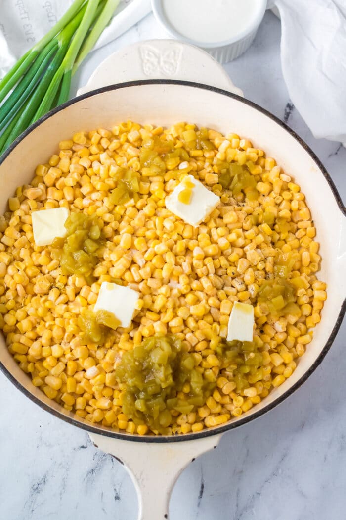 Skillet Cheesy Corn - Kitchen Fun With My 3 Sons