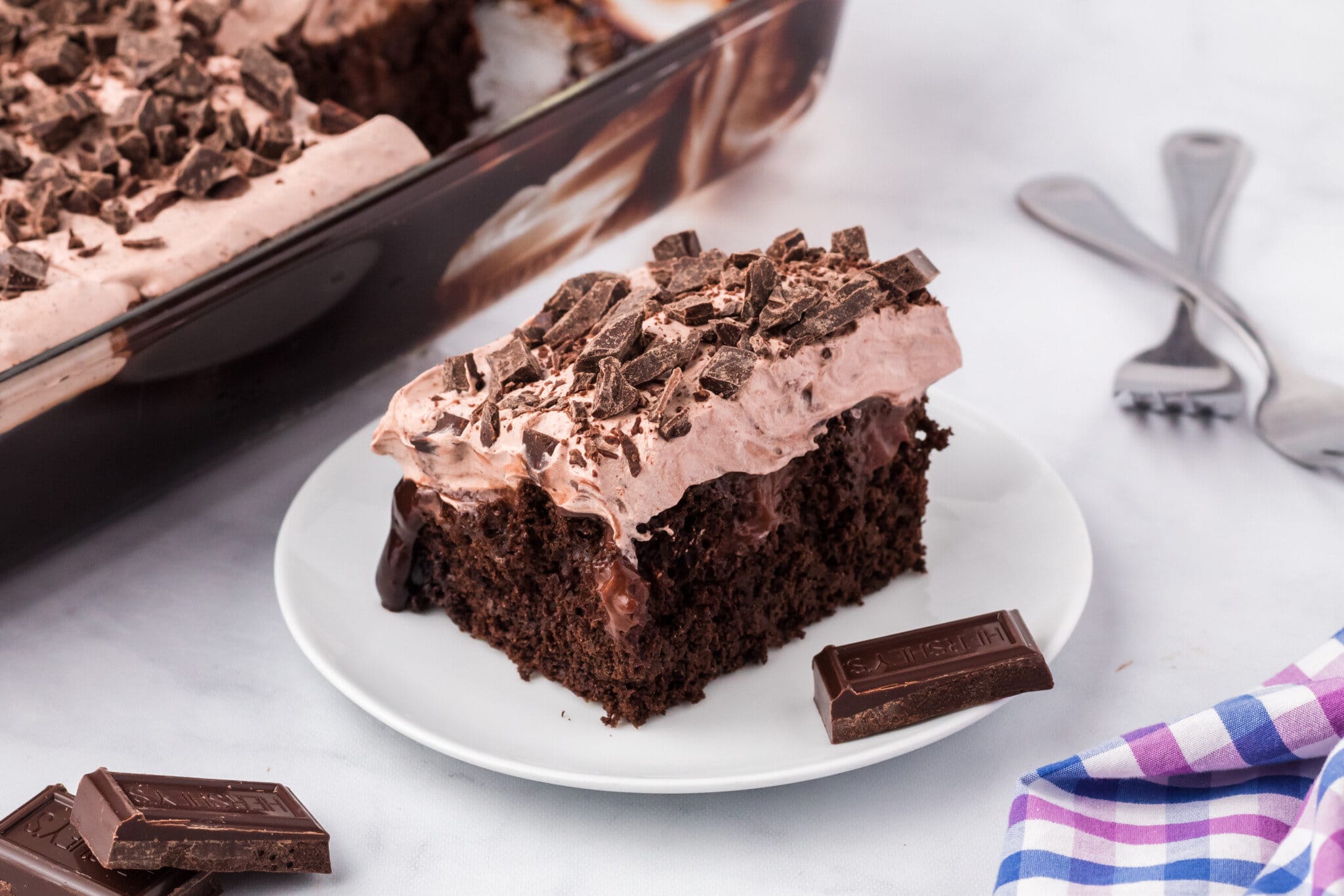 Chocolate Poke Cake - Kitchen Fun With My 3 Sons