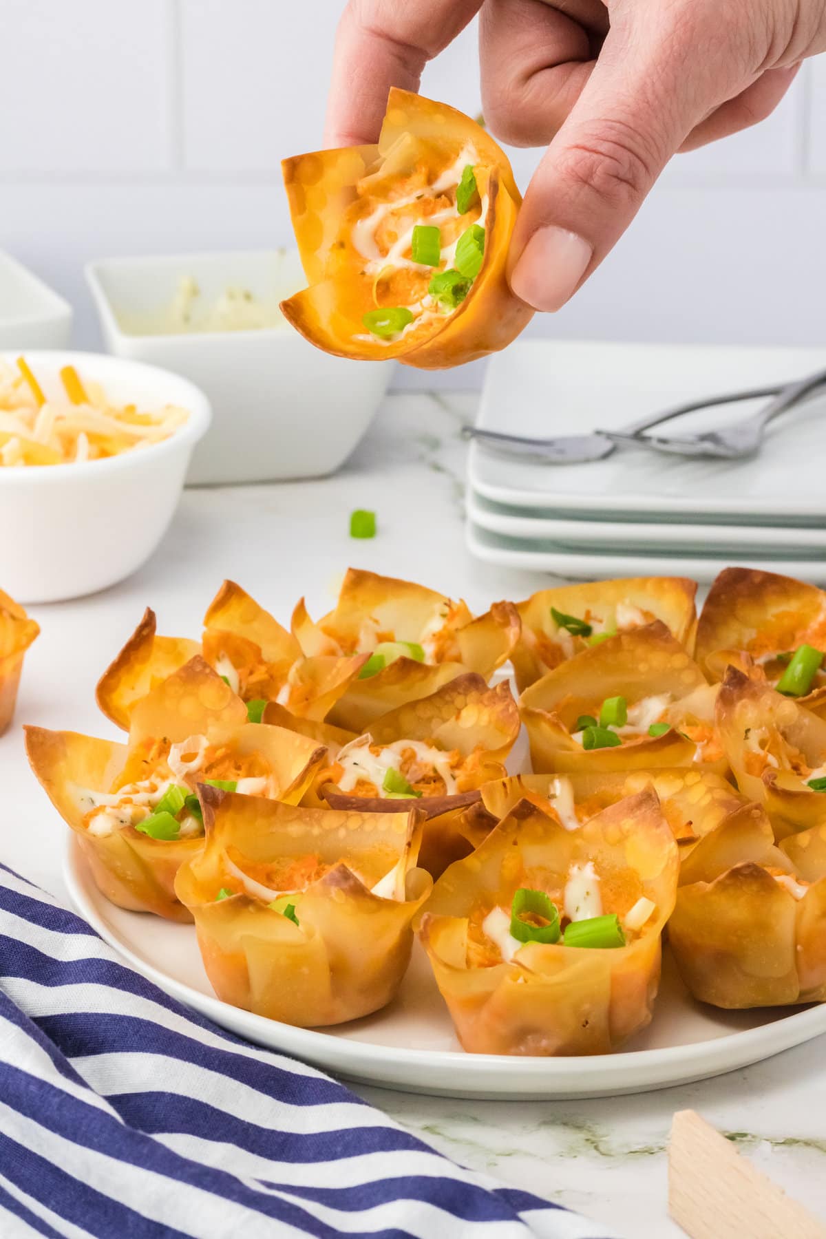 Buffalo Chicken Wontons - Kitchen Fun With My 3 Sons