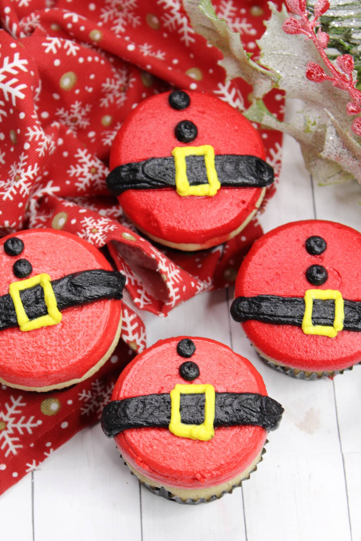 Santa Belly Cupcakes - Kitchen Fun With My 3 Sons