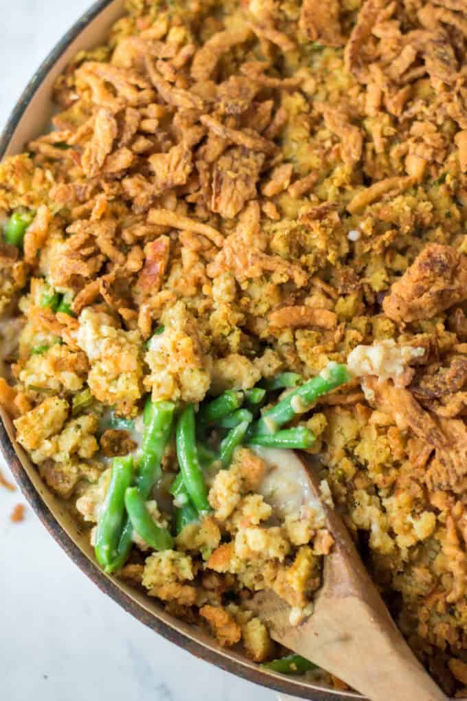 Green Bean Stuffing Casserole | Kitchen Fun With My 3 Sons