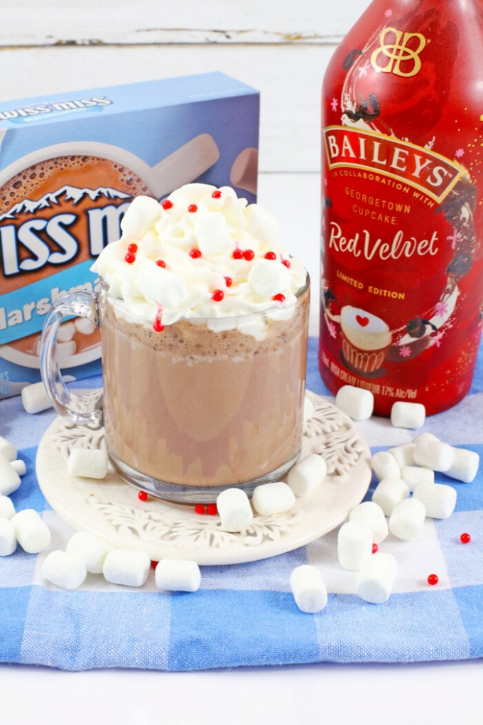 Baileys Red Velvet Hot Chocolate - Kitchen Fun With My 3 Sons