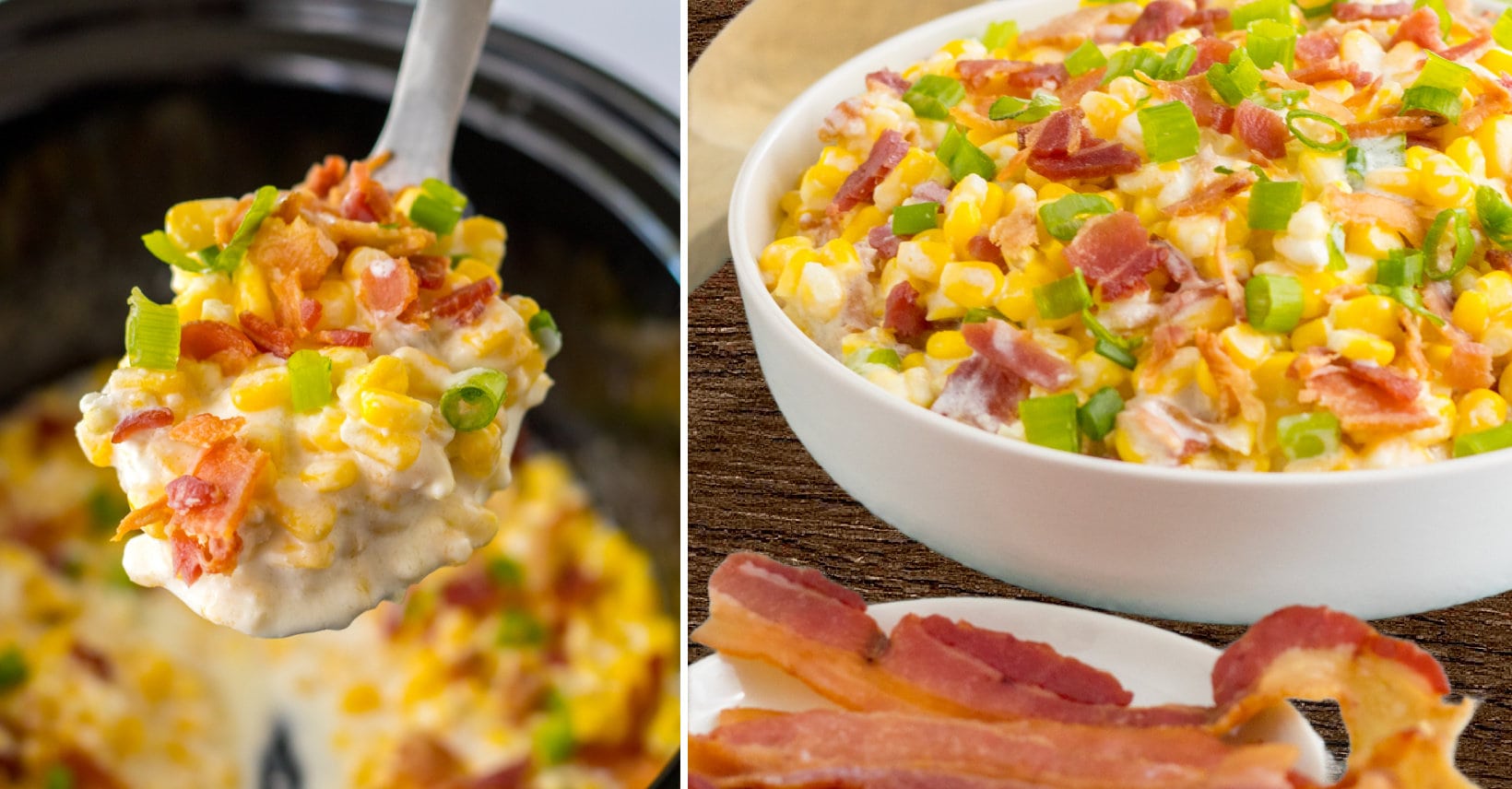 Slow Cooker Creamed Corn with Bacon