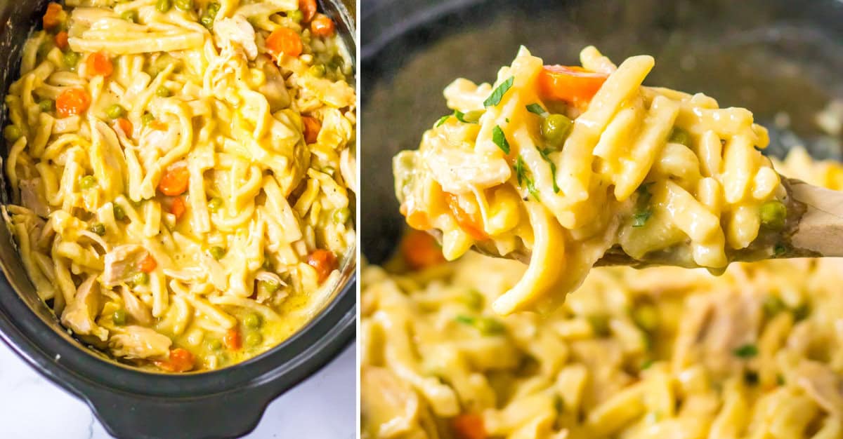 Crockpot Chicken and Noodles | Kitchen Fun With My 3 Sons