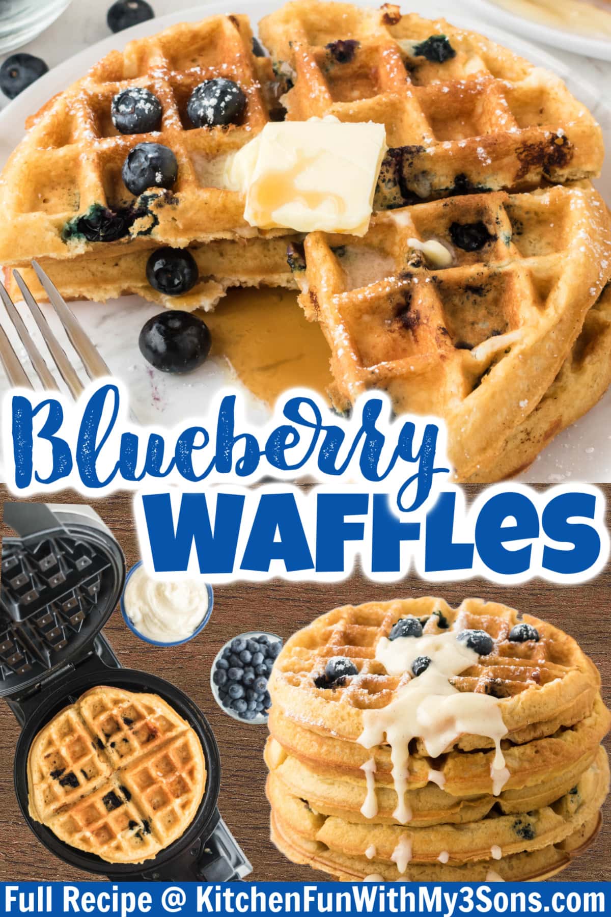 Blueberry Waffles | Kithen Fun With My 3 Sons