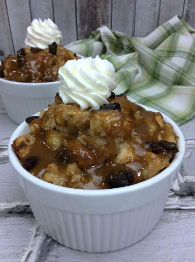 Irish Bread Pudding with Whiskey Sauce - Kitchen Fun With My 3 Sons