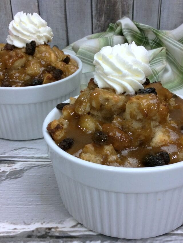 Irish Bread Pudding with Whiskey Sauce - Kitchen Fun With My 3 Sons
