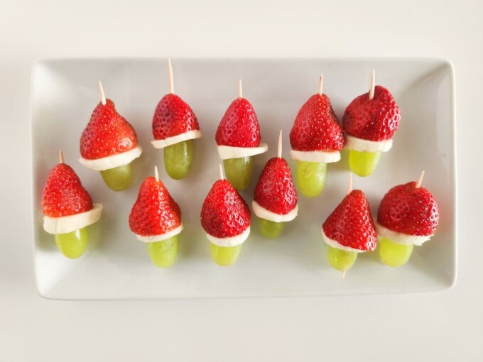 Grinch Fruit Kabobs | Kitchen Fun With My 3 Sons