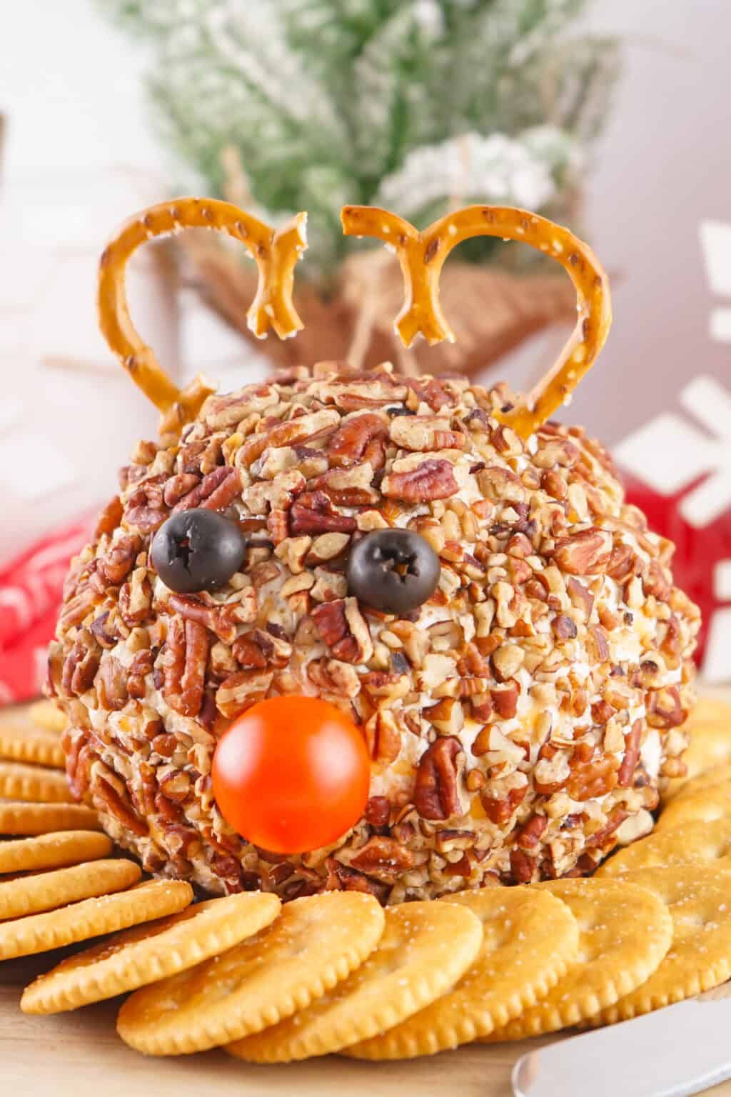 Rudolph Christmas Cheese Ball | Kitchen Fun With My 3 Sons