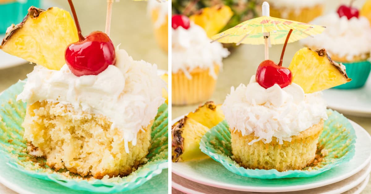 Pina Colada Cupcakes l Kitchen Fun With My 3 Sons