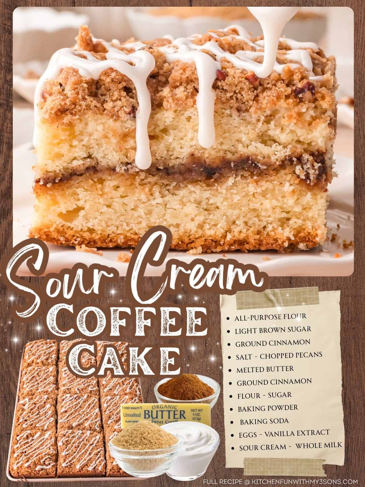 Sour Cream Coffee Cake Recipe l Kitchen Fun With My 3 Sons